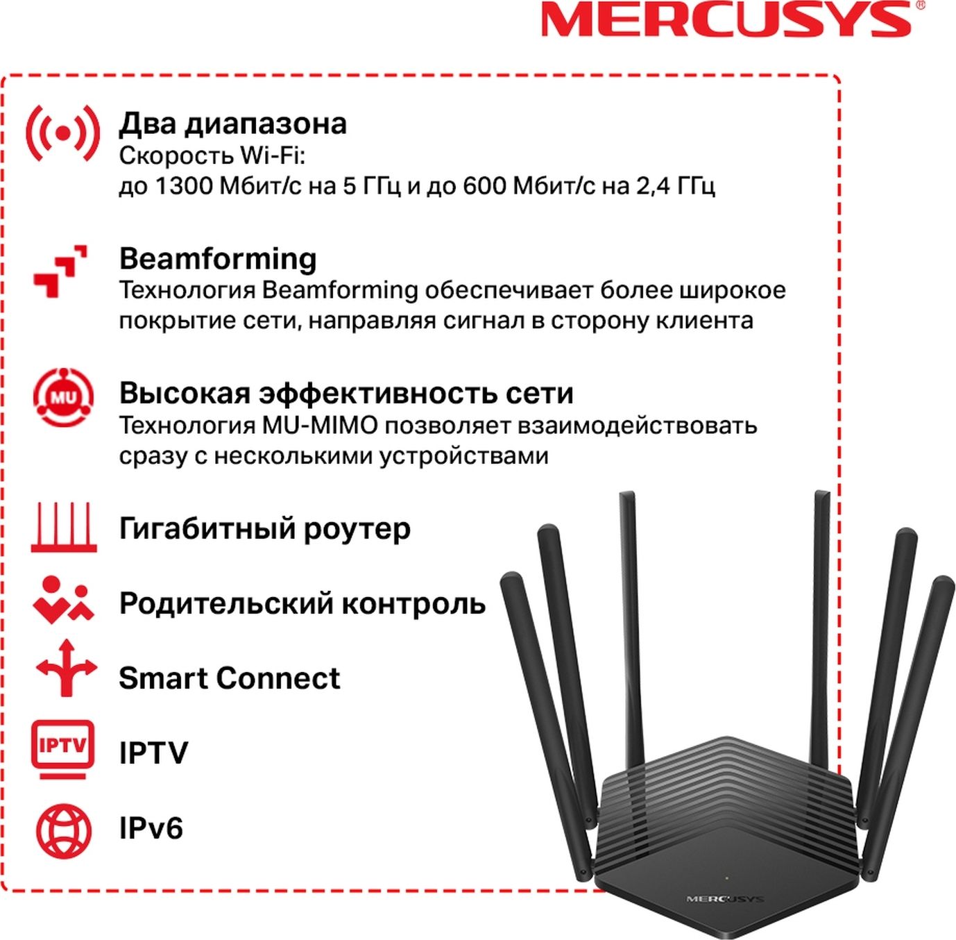 Купить Wi-Fi роутер Mercusys MR50G в онлайн-маркете Airba.kz